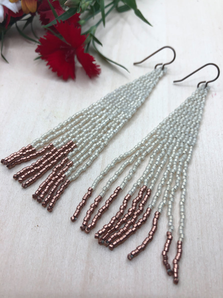 Bronze Dipped Fringe – Seeds & Chevron