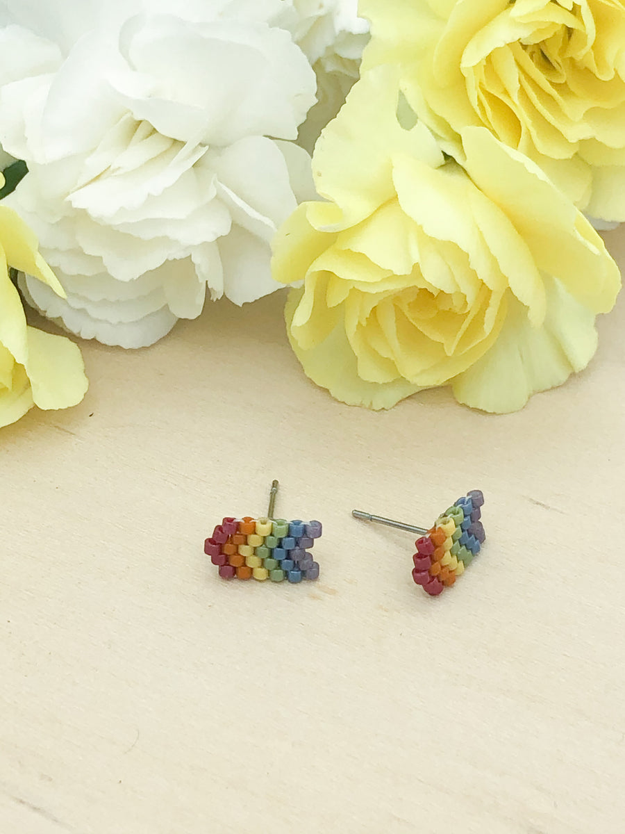 Rainbow Chevron Studs – Seeds & Chevron
